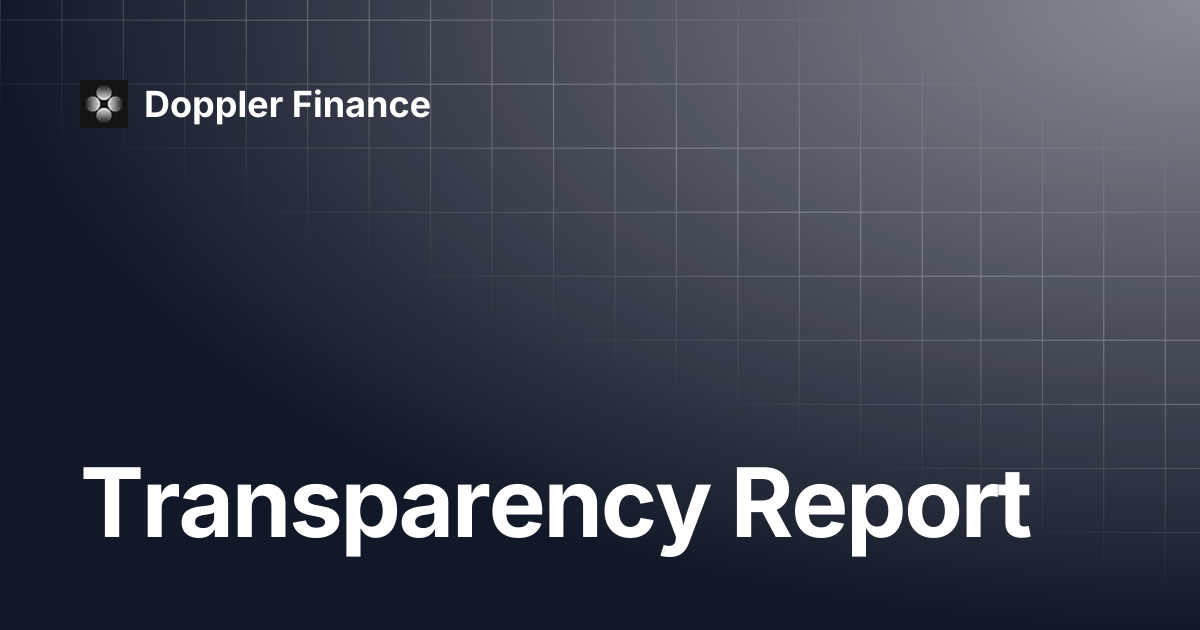 Transparency Report | Doppler Finance